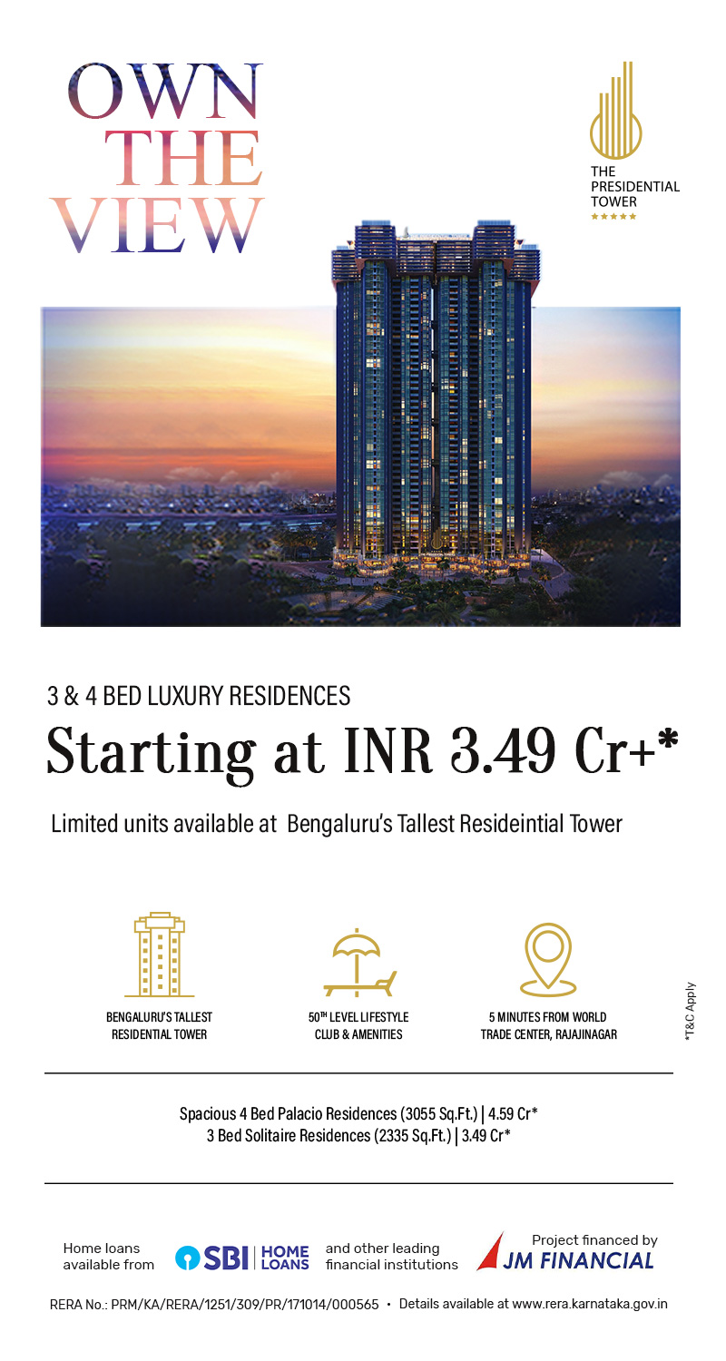 The Presedential Tower - Bengaluru's Tallest Residential Tower